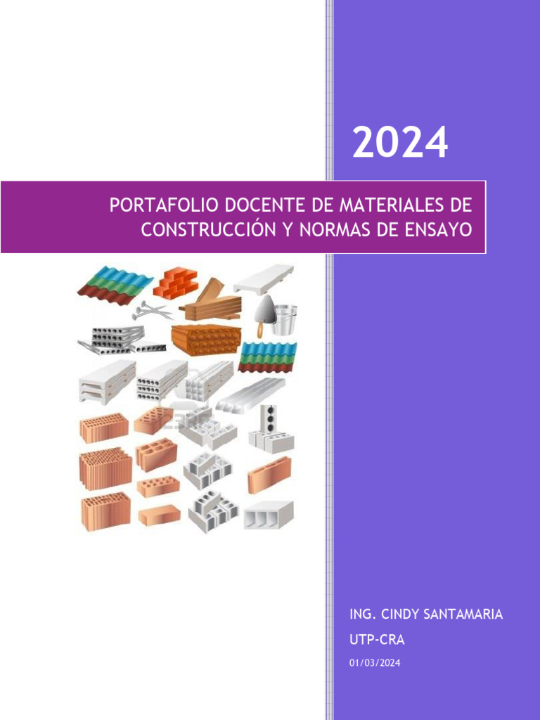 Materiales de Construcion y Normas de Ensayo 2024 - Contenido Programatico | PDF
