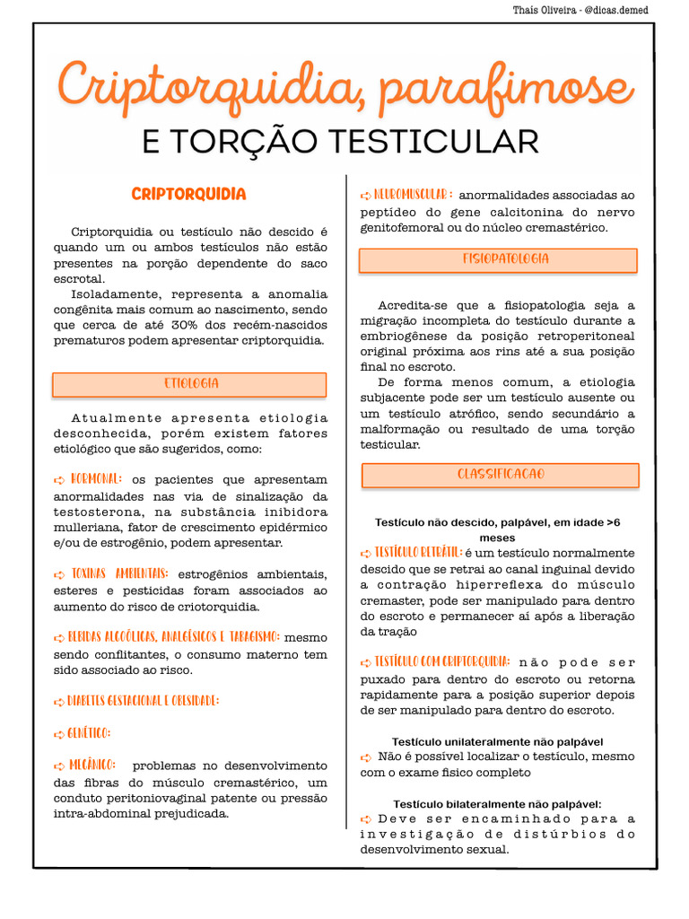 RCC 6 - Criptorquidia, Parafimose e Torção Testicular | PDF