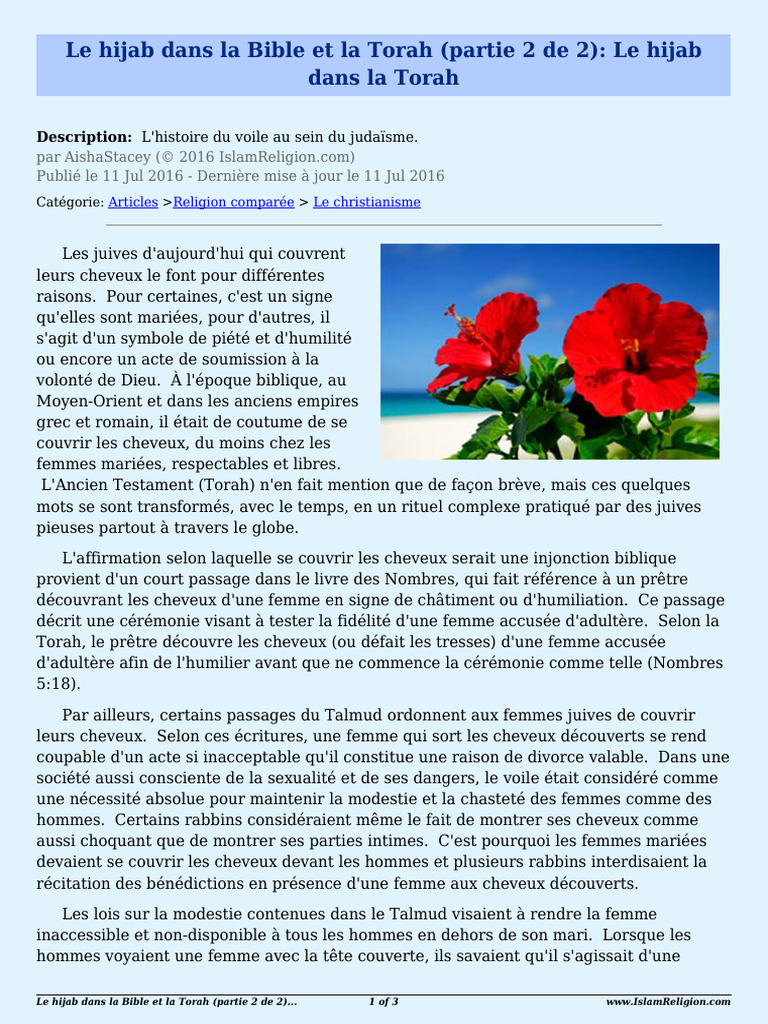 Hijab in The Bible and Torah Part 2 of 2 10450 FR | PDF