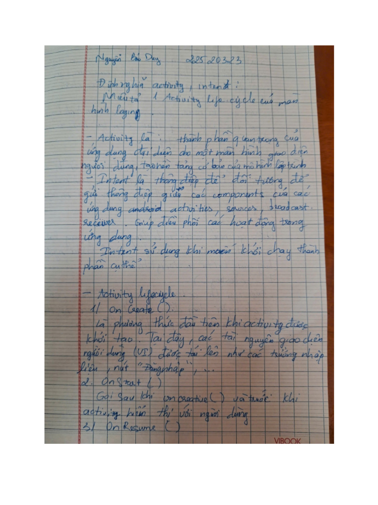 Bài tập quá trình lần 3 (về Activity và Intent) | PDF