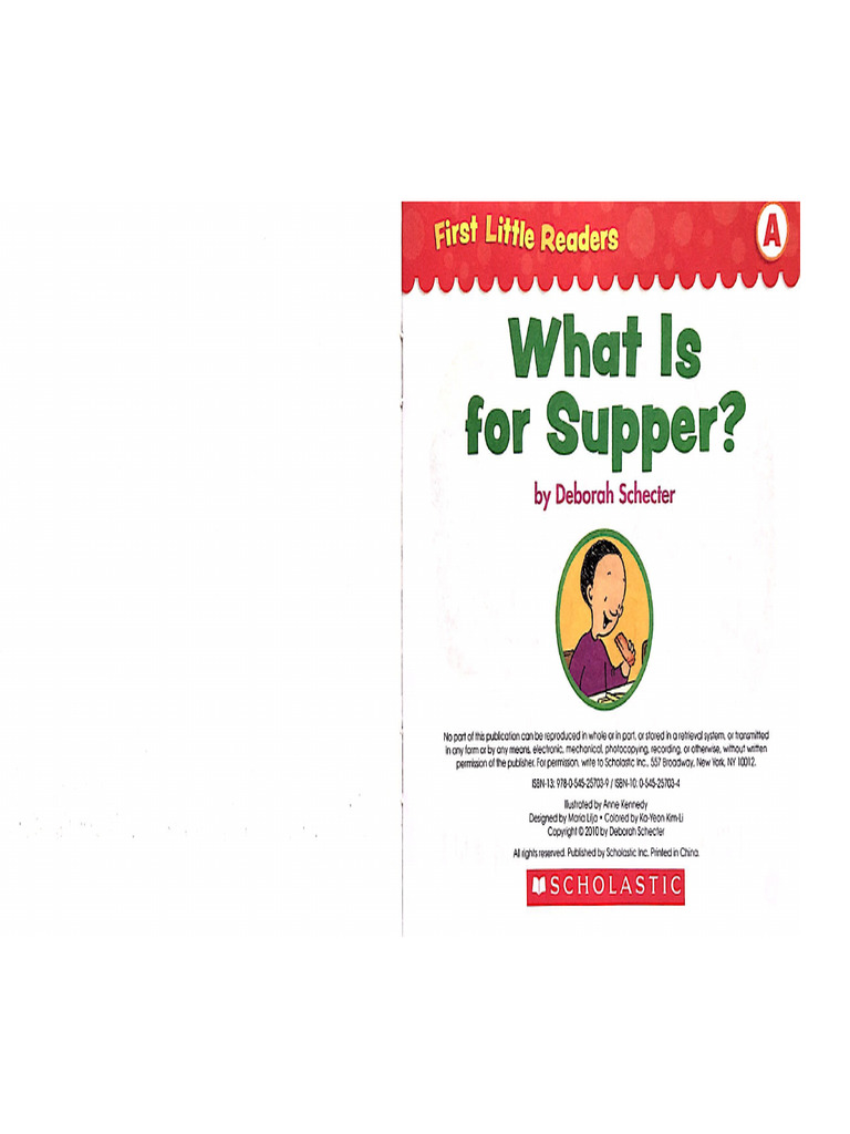 First Little Readers A13 What Is For Supper Pdf