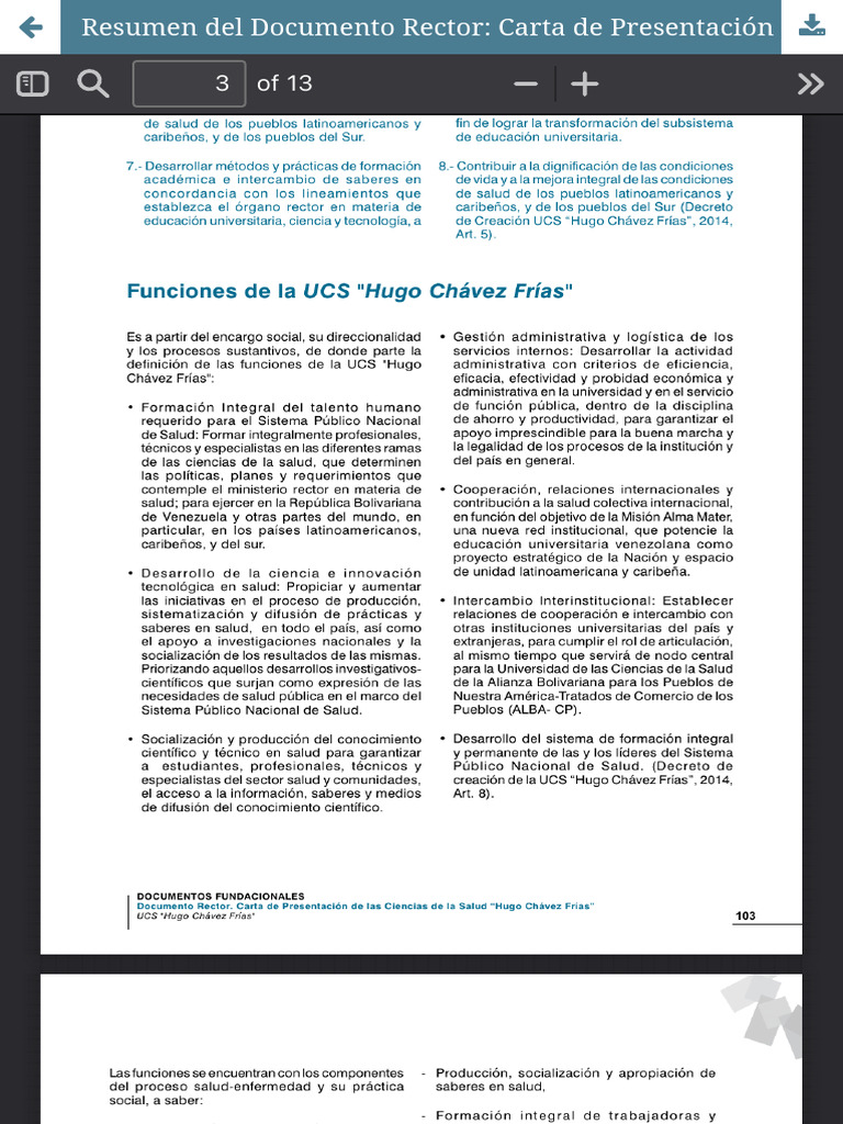 Vista de Resumen Del Documento Rector Carta de Presentación de La Universidad de Las Ciencias de ...