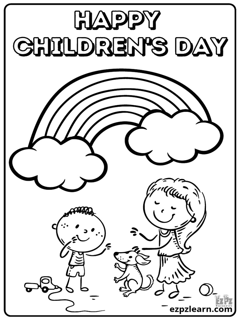Coloring Page Children's Day 3 | PDF