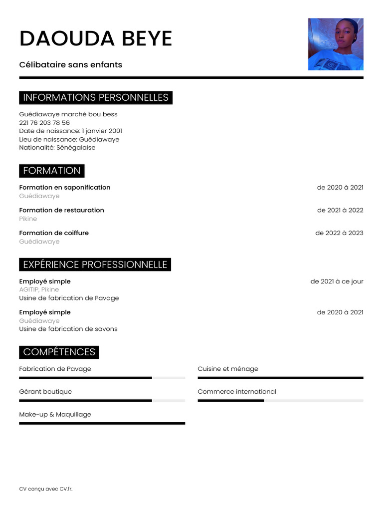 CV de Daouda Beye 10 - 10 - 2024 00 - 00 - 30 | PDF