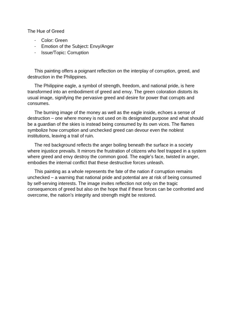 The Hue of Greed | PDF