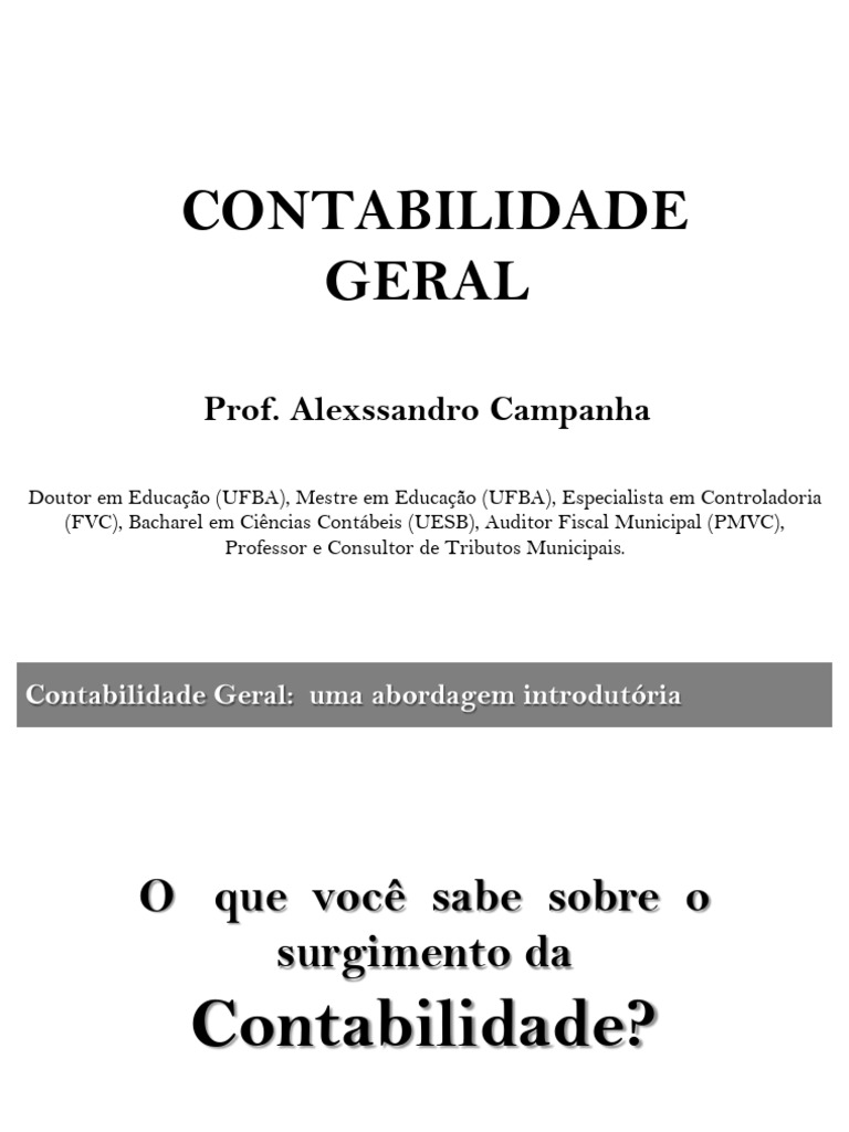 01 - Aspectos Introdutórios Da Contabilidade | PDF