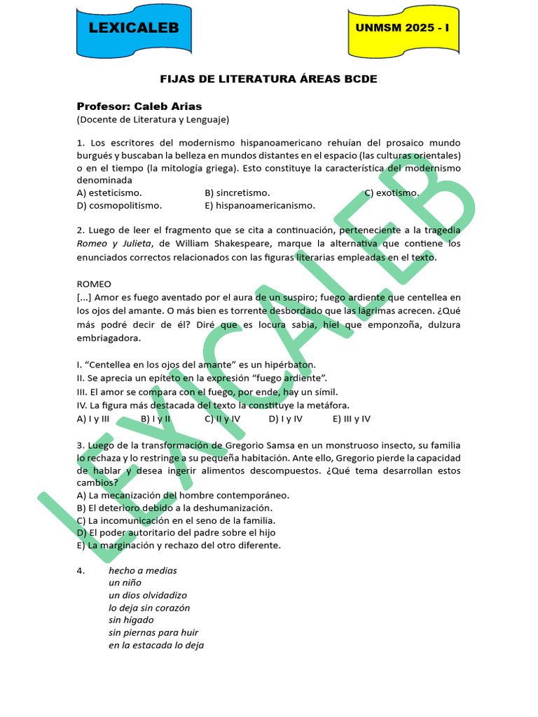 Lexicaleb - Fijas Literatura Bcde | PDF