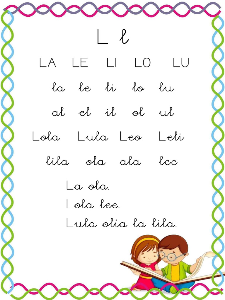 Ficha Lectura Letra L | PDF