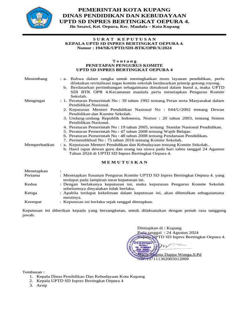 Komite Sekolah 2024 Pdf