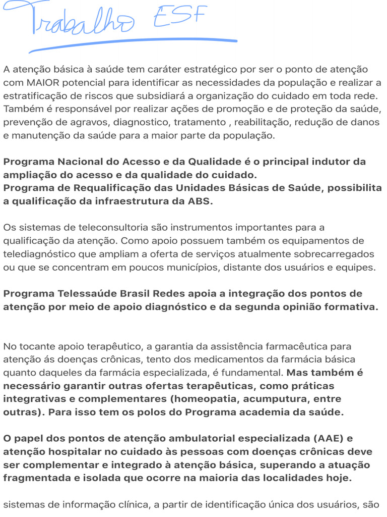 Trabalho ESF | PDF