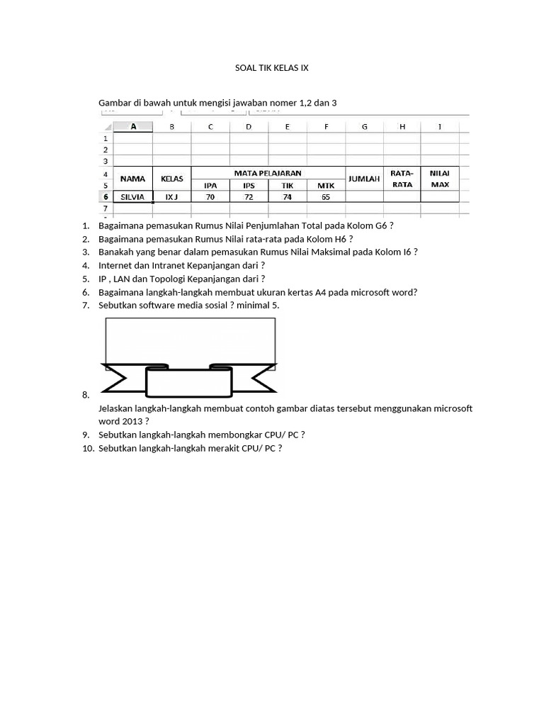 Soal Uas Tik Kelas Ix | PDF