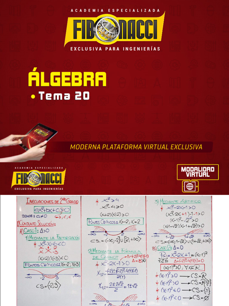 ALGEBRA Pizarra TEMA 20-Comprimido | PDF