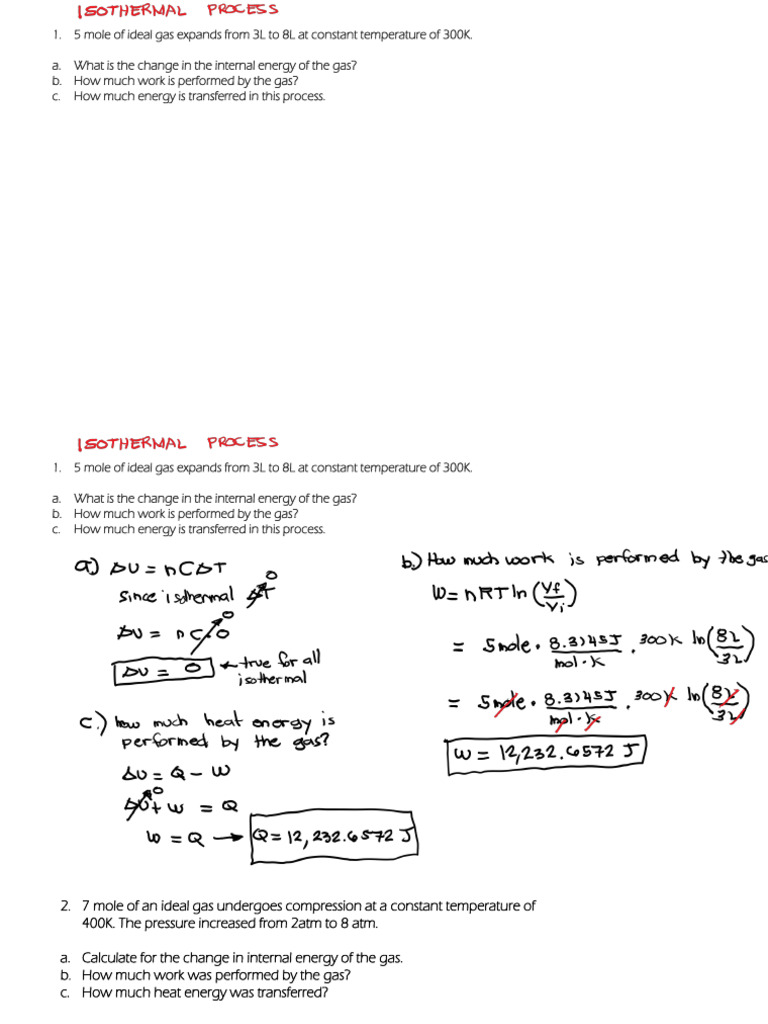 Sample Problems Thermodynamic Process | PDF
