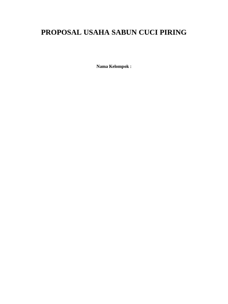 Proposal Pembuatan Sabun Cuci Piring | PDF