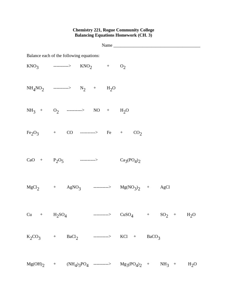 CH03 Homework Chem221 | PDF