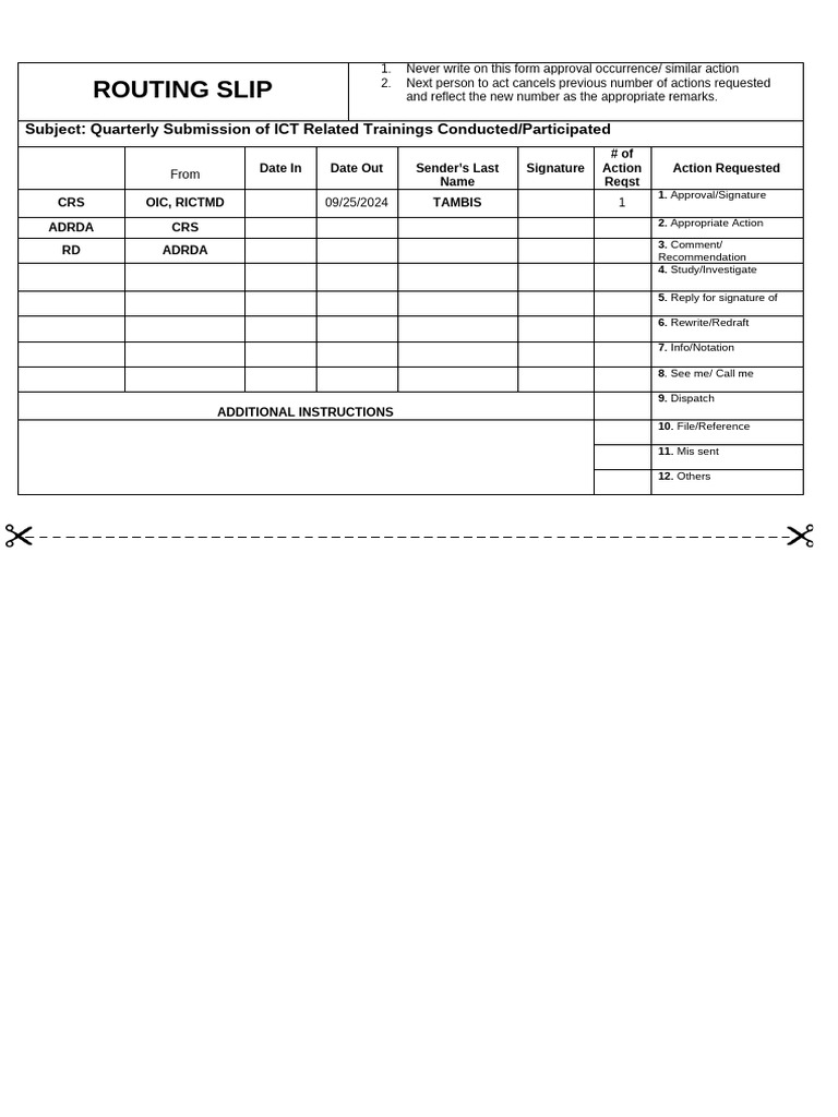 Standard ROUTING SLIP | PDF