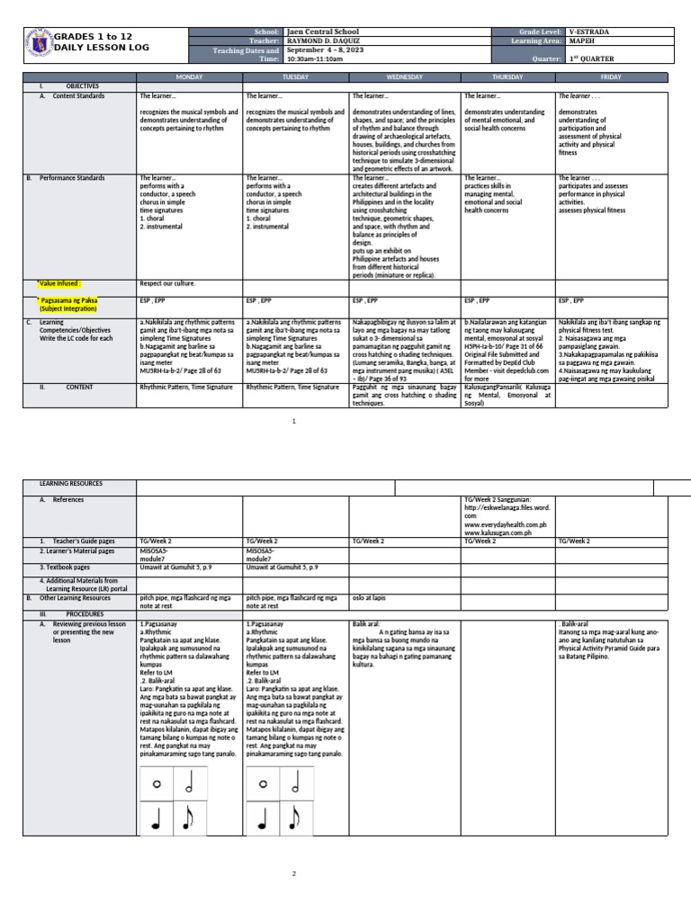1st_MAPEH-5_Q1_W2-2023 | PDF