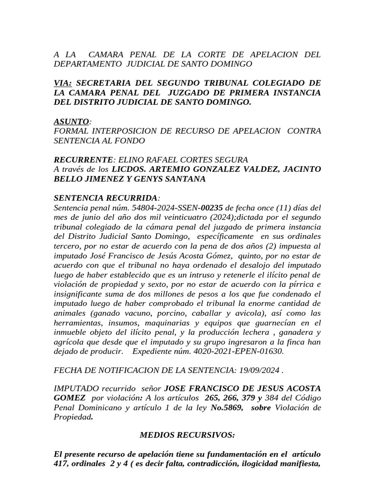 Apelacion Penall Robo-Elino | PDF | Sentencia (ley) | Derecho
