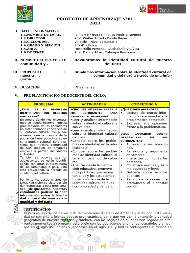 PROYECTO 03 - DPCC 3° y 4° | PDF PROYECTO 03 - DPCC 3° y 4° | PDF
