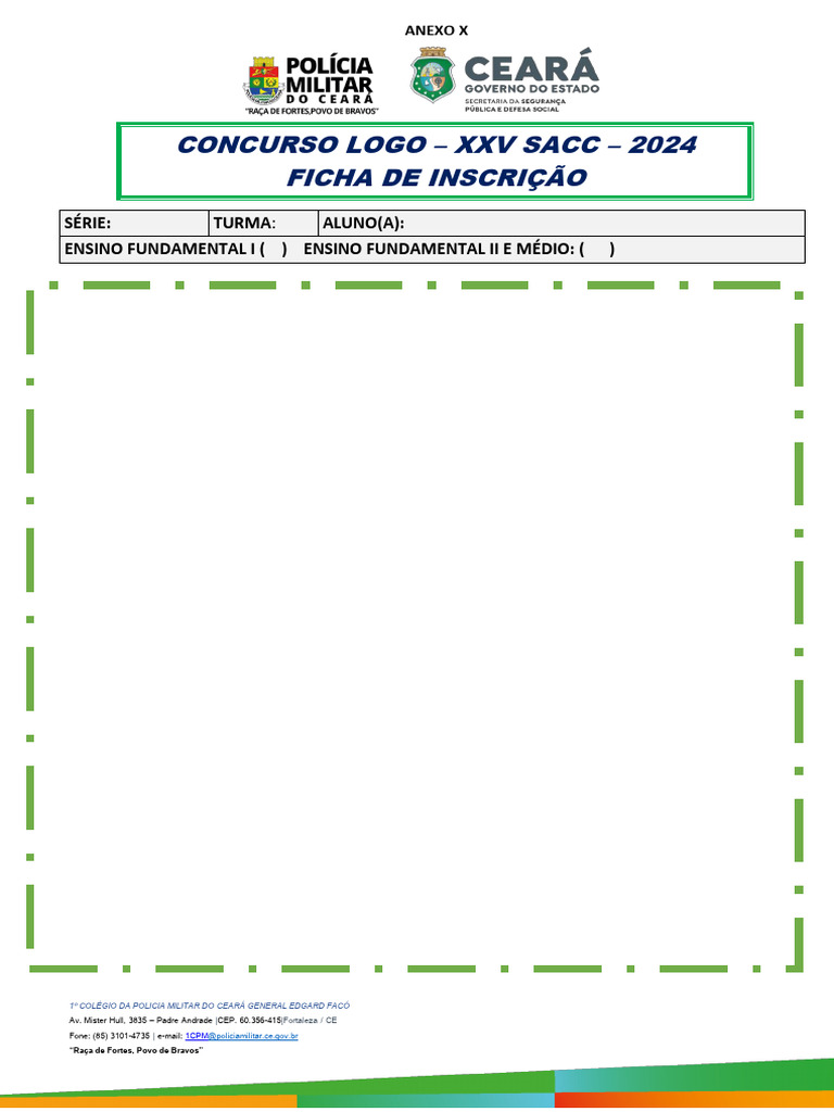 10 - ANEXO X - Formulário de Inscrição Do Concurso Da Logo | PDF