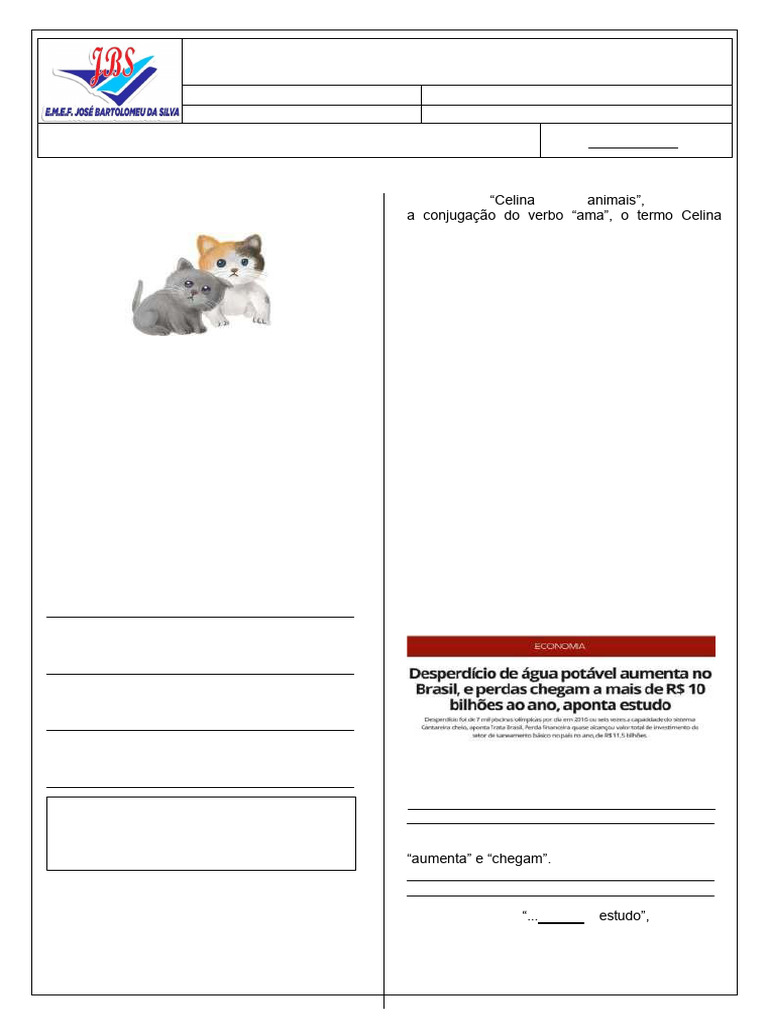 Atividade Verbos 3ano Pdf Linguística Artes Linguísticas E