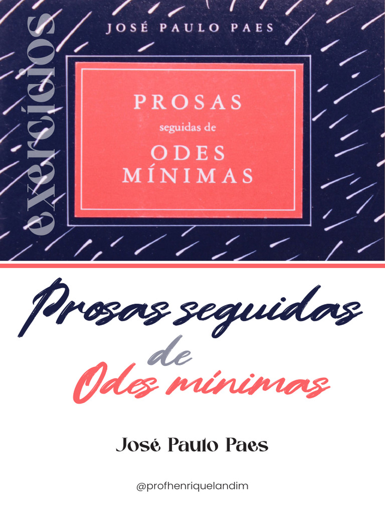 Prosas Seguidas de Odes Mínimas - Atividades | PDF