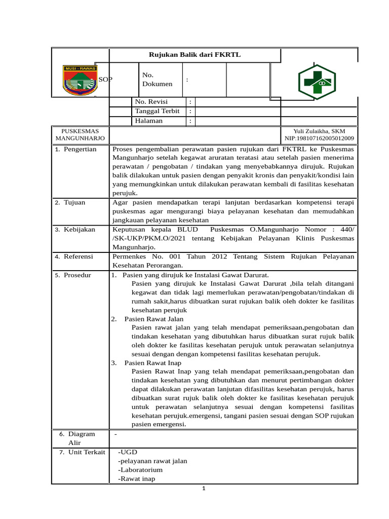 3.7.3. Sop Rujukan Balik FKRTL | PDF