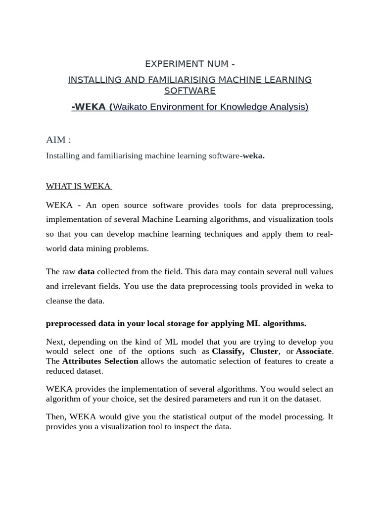Weka Exp1 | PDF