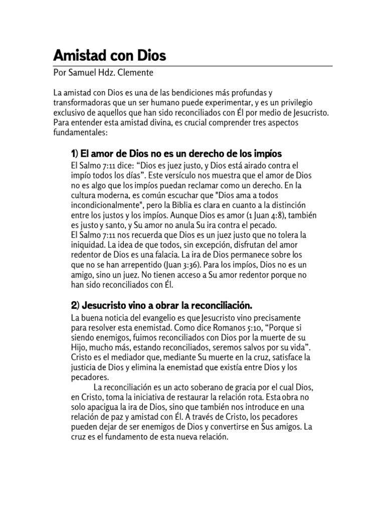 Amistad Con Dios Pdf
