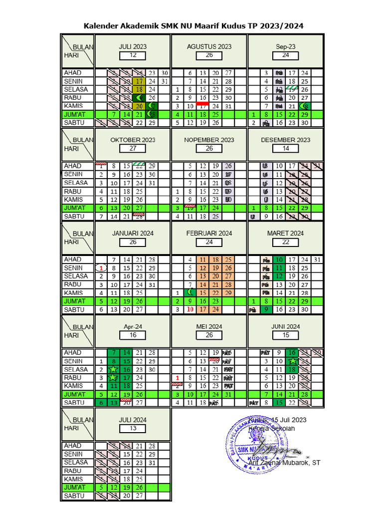 Draft Kalender Akademik 2023 SNUMA | PDF