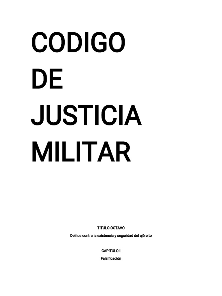 Promo Codigo Justicia Militar | PDF