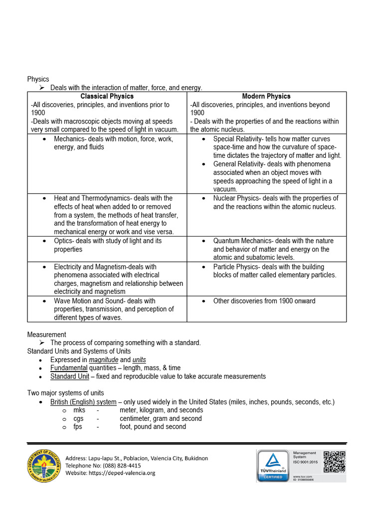 General Physics: Units and Measurements | PDF | Physics | Errors And ...