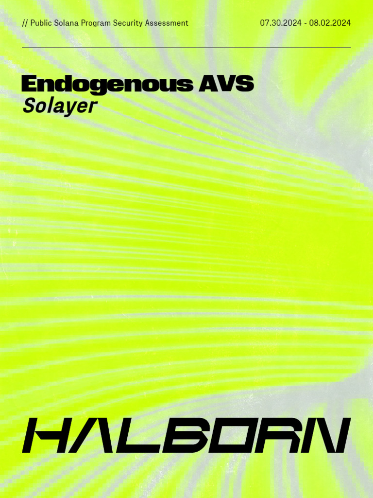 Halborn Audit Report Endoavs Program | PDF