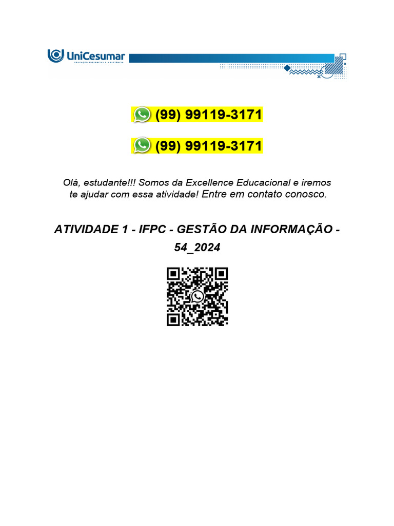 Atividade 1 - Ifpc - Gestão Da Informação - 54 - 2024 | PDF