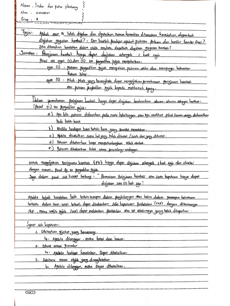 Indra Sihotang - Tugas Pengadilan Pajak | PDF