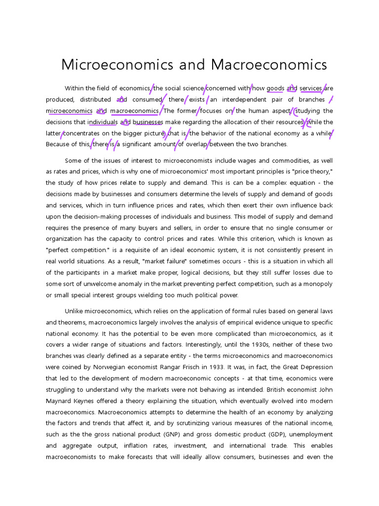 Microeconomics and Macroeconomics | PDF