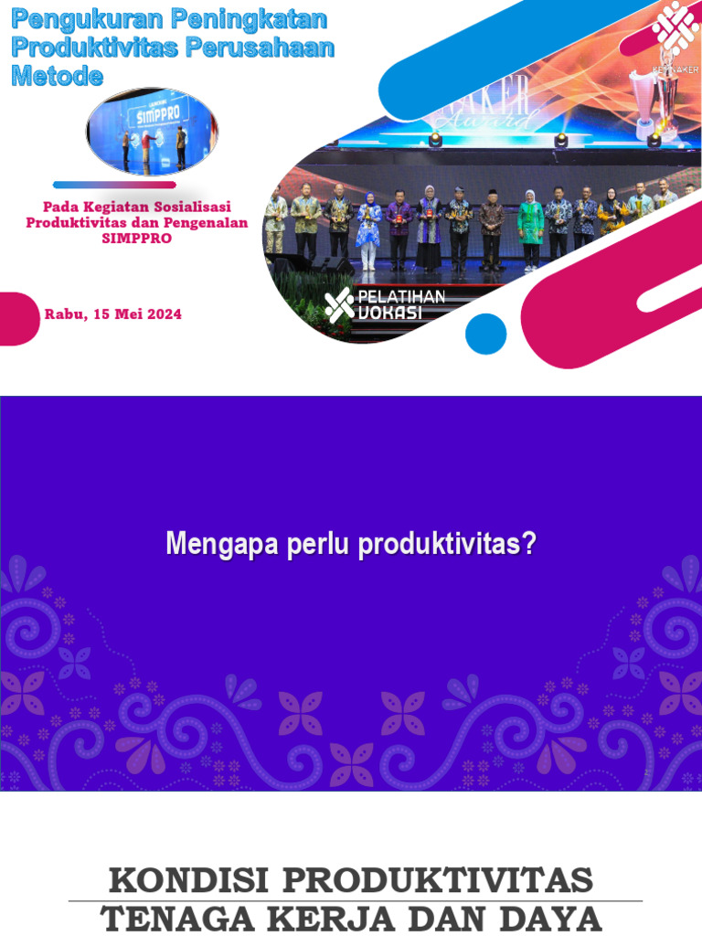 Sosialisasi Produktivitas Dan Pengenalan SIMPPRO Kota Tangerang | PDF