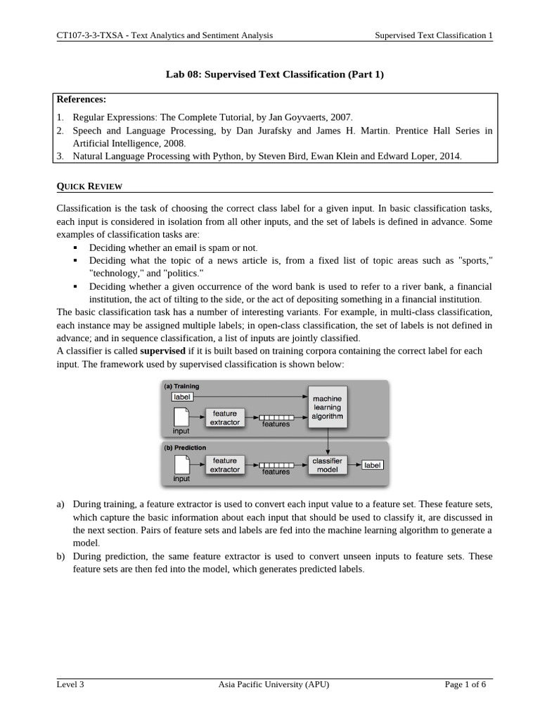Lab 08 - Supervised Text Classification-Part 1 | PDF | Statistical ... Lab 08 - Supervised Text Classification-Part 1 | PDF | Statistical ...