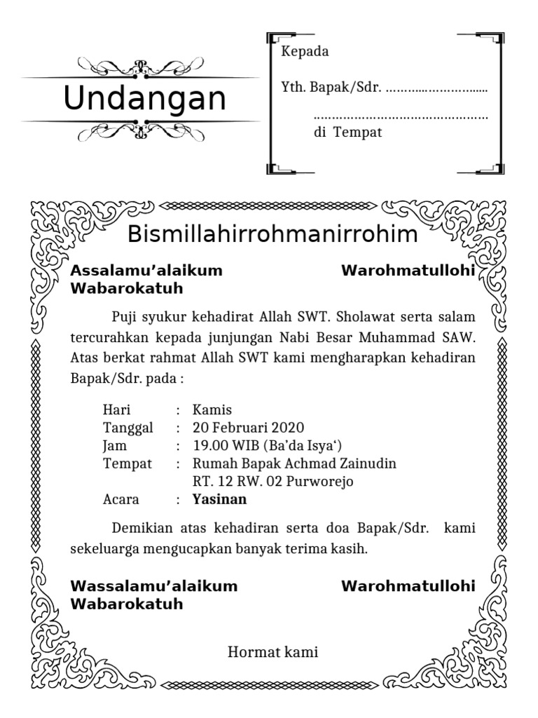 Undangan 1 | PDF