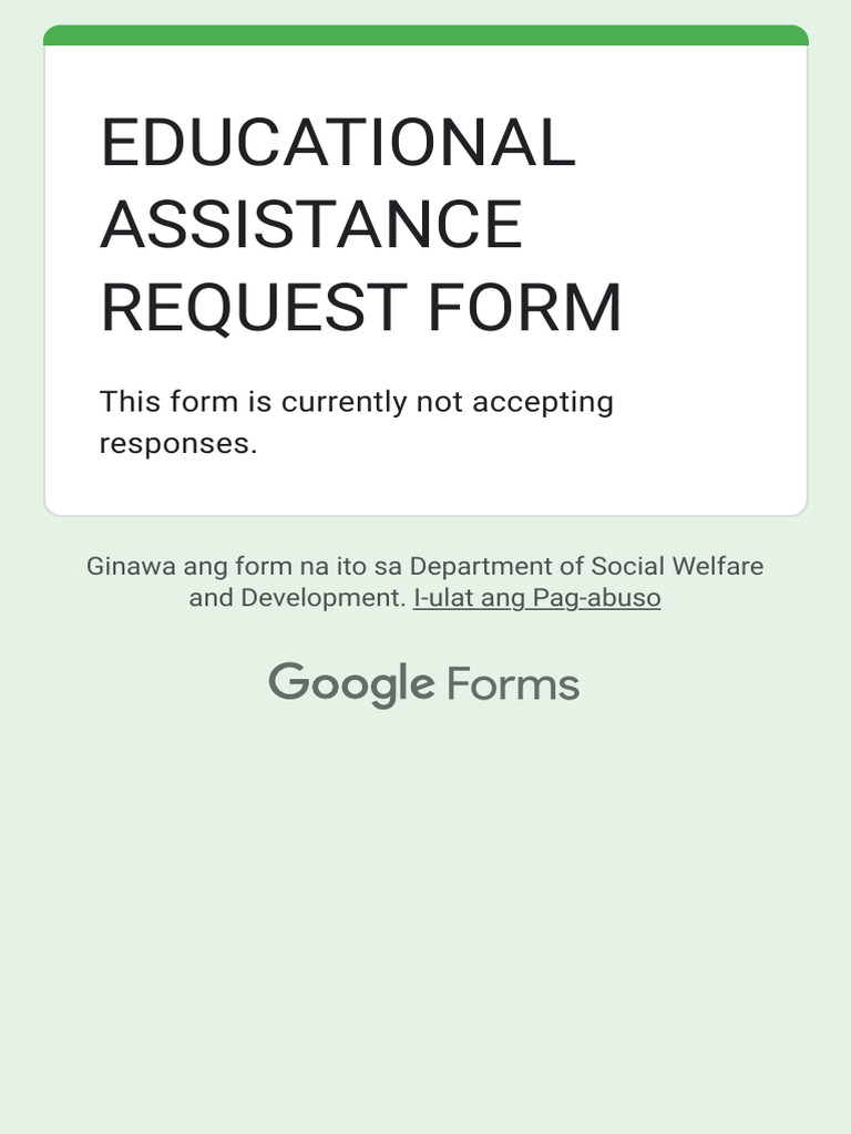 Educational Assistance Request Form | PDF