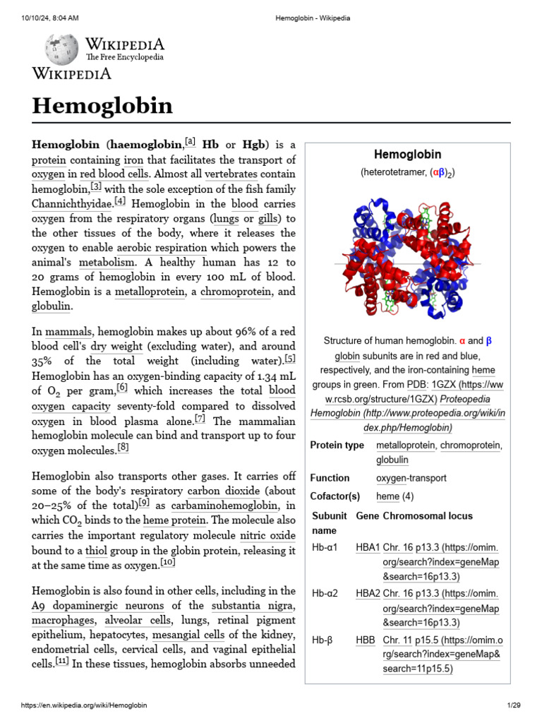 Hemoglobin | PDF