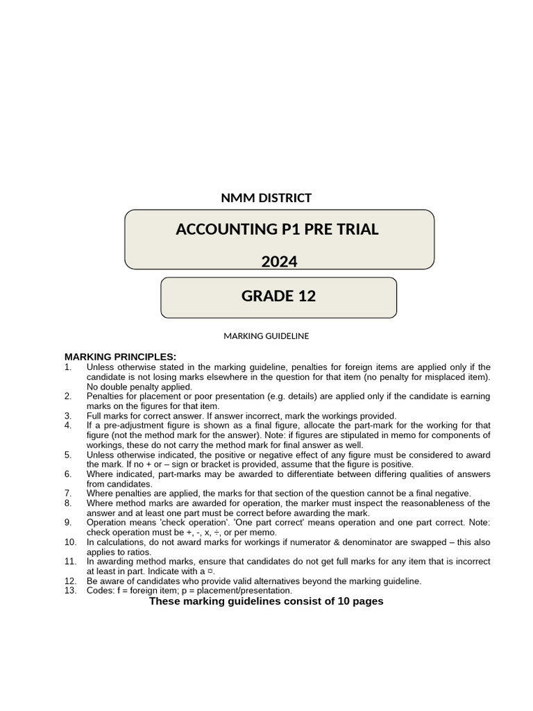 NMM Accounting MG Pre Trial | PDF | Dividend | Equity (Finance)