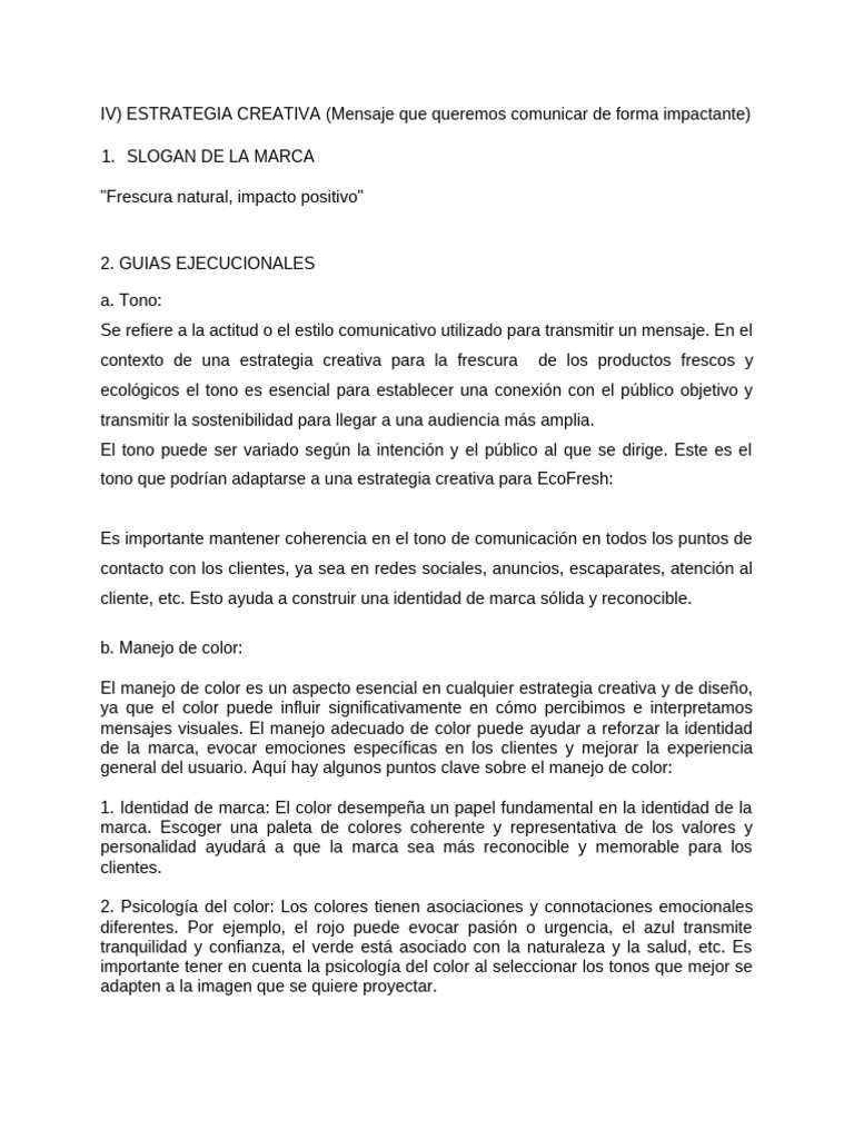 Estrategia Creativa para EcoFresh | PDF | Marca | Business