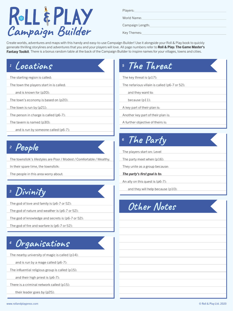 Roll Play CampaignBuilder v2-1 | PDF