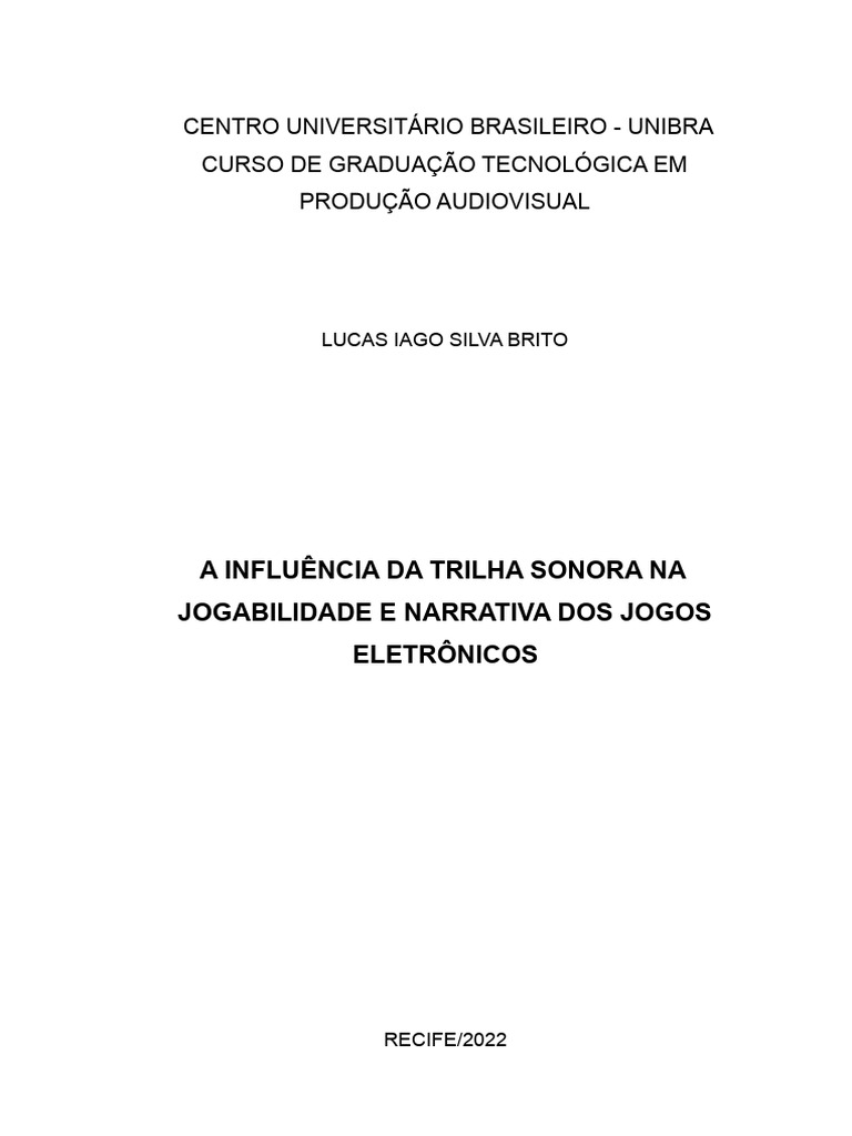 Lucas Iago Silva Brito - TCC - Lucas Brito | PDF