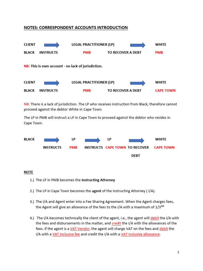 Correspondent Accounts When You Are The Agent | PDF | Debits And ...