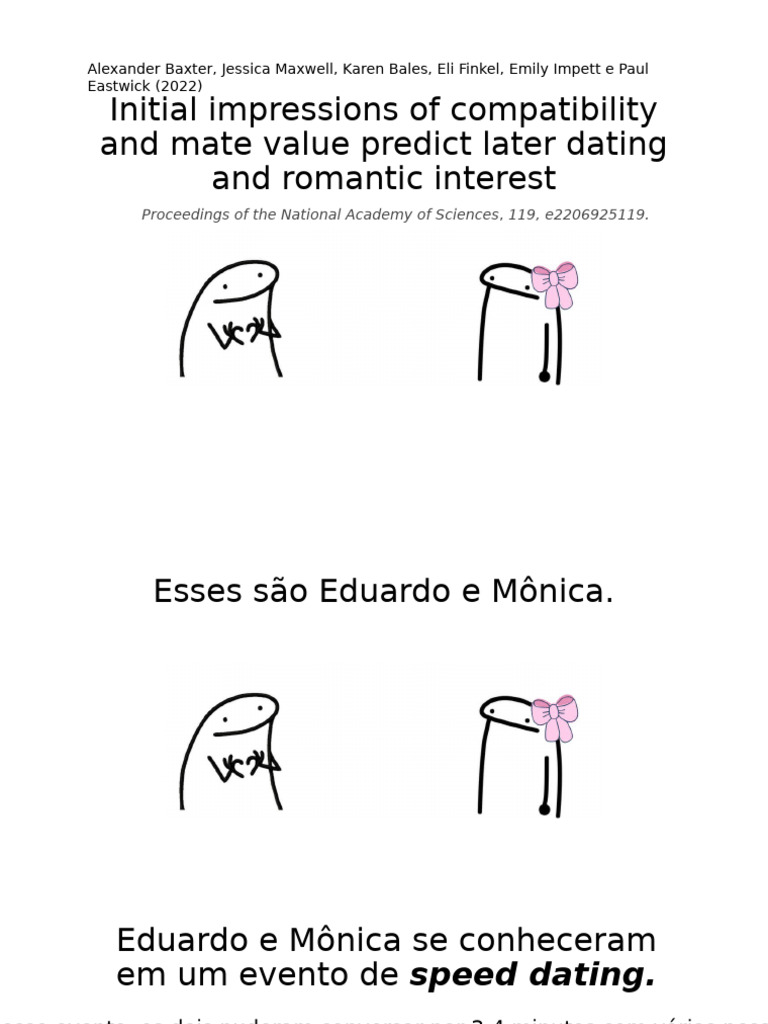 Initial Impressions of Compatibility and Mate Value Predict Later ...