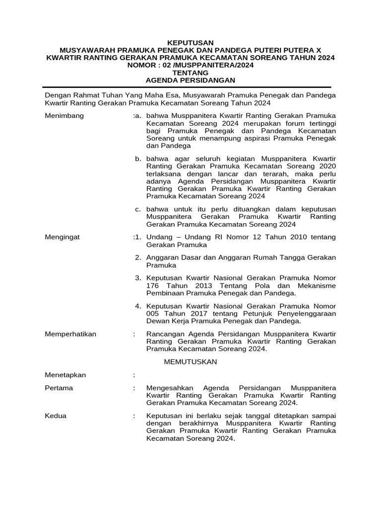 2 SK Agenda Persidangan | PDF