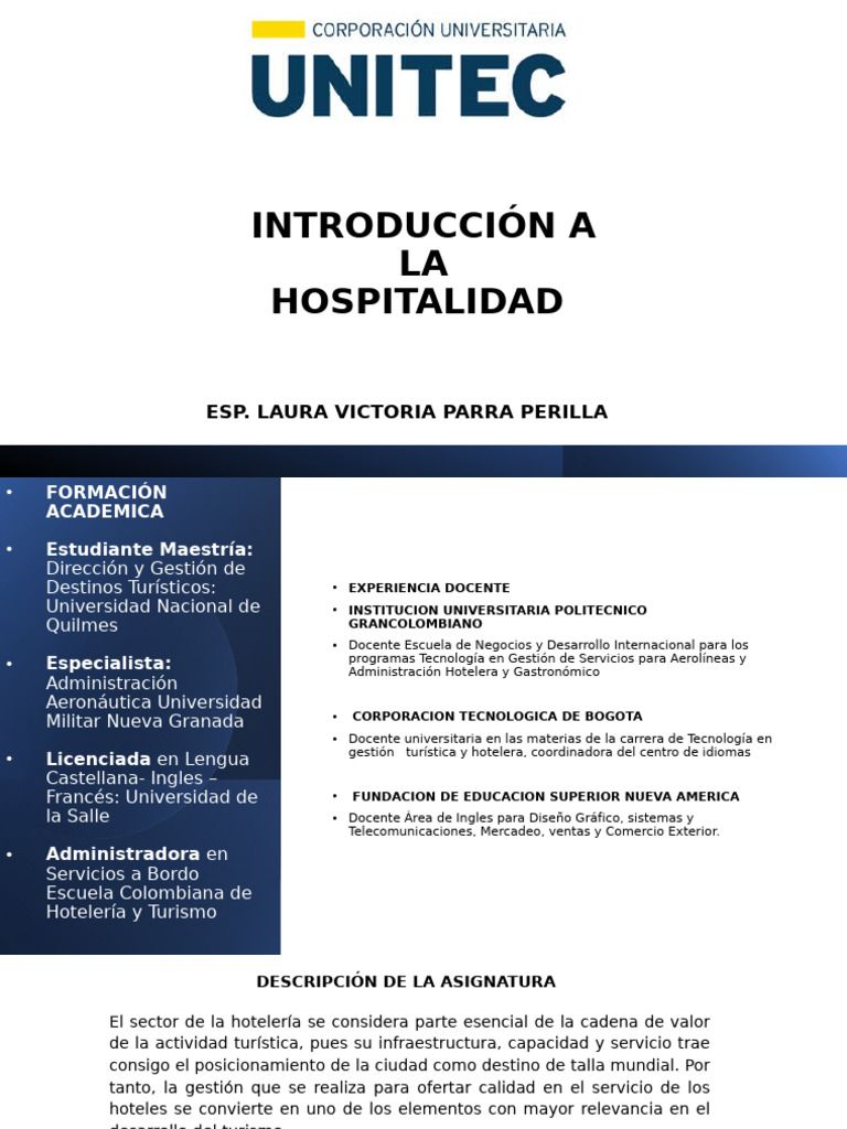 Clase Introduccion a La Hospitalidad | PDF Clase Introduccion a La Hospitalidad | PDF