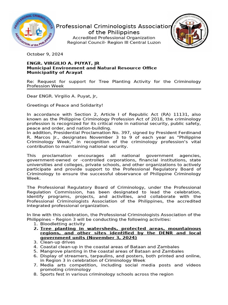 Letter To MENRO | PDF